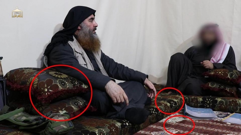 أبو بكر البغدادي يفضح نفسه النقوش والملابس دلت